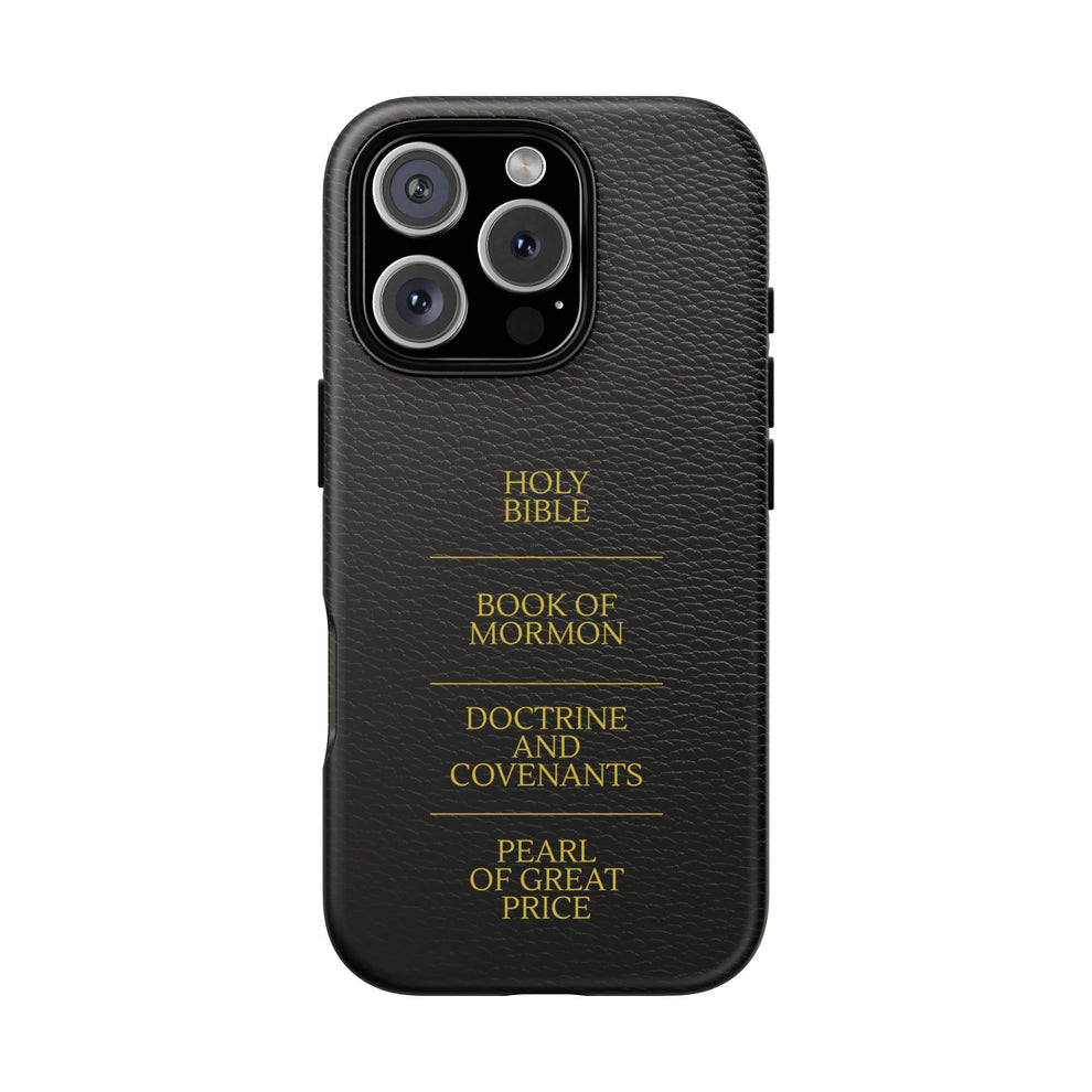 LDS Scriptures Black Leather Quad Magnetic Phone Case – iPhone, Androi ...