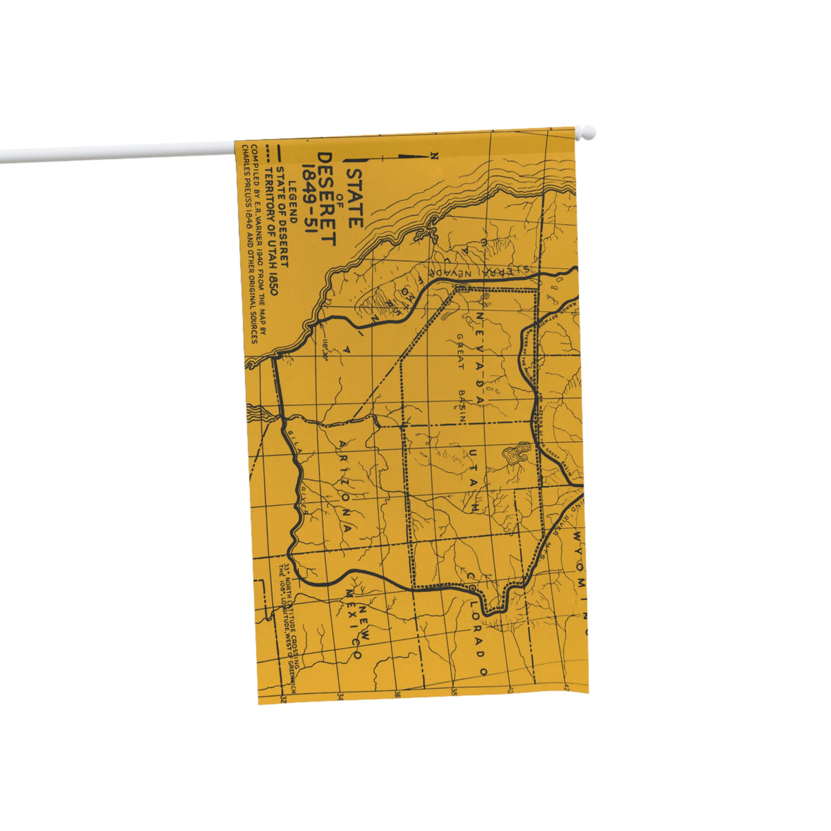 Deseret State Map Canvas Flag from 1849 - 3 x 5 Feet – Nauvoo Supply Co.